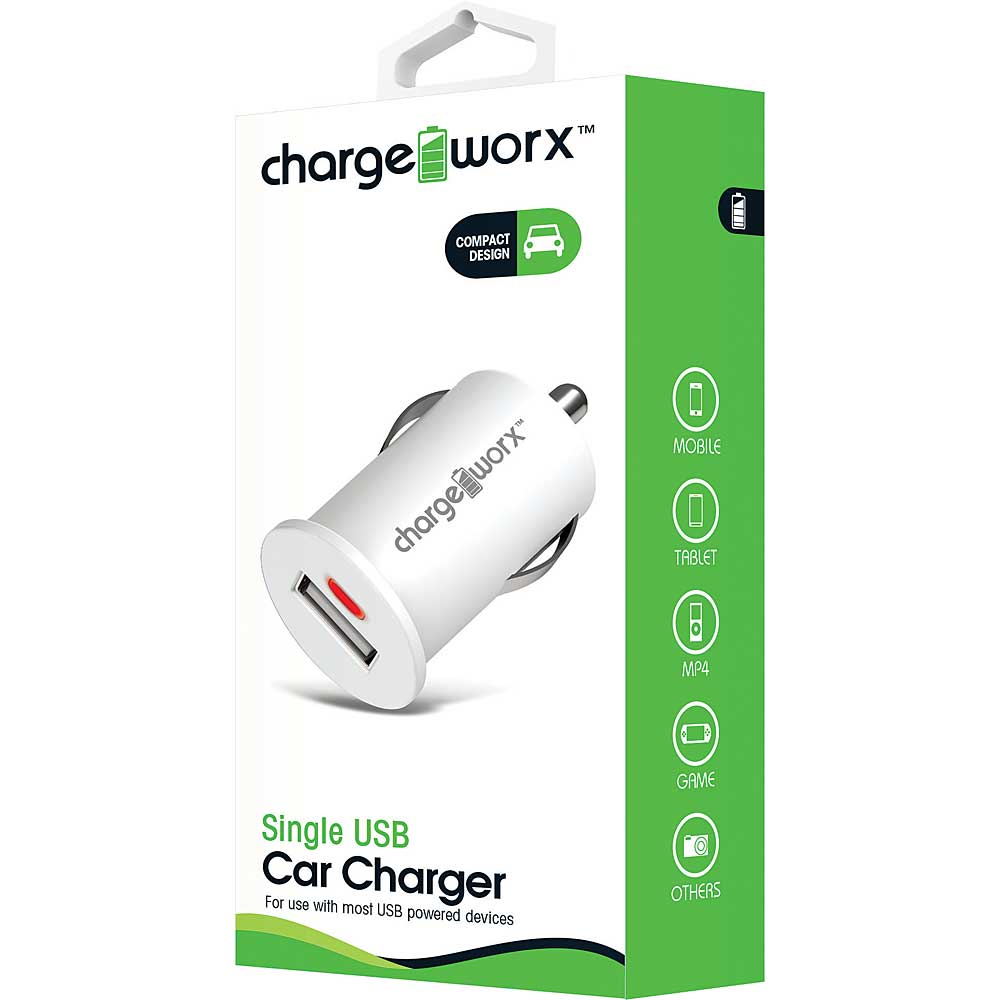 Single USB Car Charger, White – fescodistributors.com